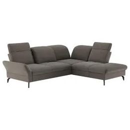 Sit & More Ecksofa SIT & MORE "Leandro L-Form", braun (schlamm), B:288cm H:88cm T:242cm, 100% Polyester, Sofas, Wahlweise mit Bett-, Kopfteil - und Armlehnfunktion, sowie Stauraum