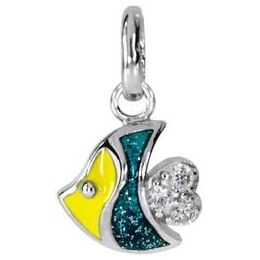 Kettenanh&auml;nger OSTSEE-SCHMUCK "OSTSEE-SCHMUCK Anh&auml;nger kleiner Fisch Anh&auml;nger kleiner Fisch", gr&uuml;n, Schmuckanh&auml;nger, Damen, 16 x 9mm, Silber 925 (Sterlingsilber), 0,7 g, Kettenanh&auml;nger