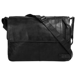 SPIKES & SPARROW Messenger Bag SPIKES & SPARROW, Damen, Gr. B/H/T: 38cm x 26cm x 10cm onesize, schwarz, Leder, vintage, Taschen, echt Leder