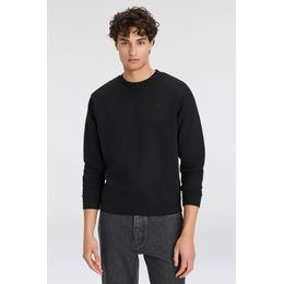Sweatshirt Replay, Herren, Gr. L, schwarz, Sweatware, Obermaterial: 80% Baumwolle, 20% Polyester, unifarben, regular fit normal, Rundhals, Rippbündchen, Sweatshirts, mit V-Einsatz am Halsausschnitt