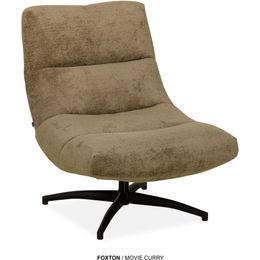 Esszimmerstuhl OMG DESIGN "Foxton", curry, schwarz, B:77,5cm H:88,5cm T:92,5cm, Polyester, Stühle, bequemer Sessel, mit Drehgestell