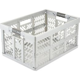 Klappbox keeeper "ben, Profi-Klappbox mit Soft-Touch-Griffen, 54 x 37 x 28 cm", silber (light silber), B:54cm H:28cm T:37cm, Kunststoff, Einkaufskörbe, Soft-Touch-Griffe, zusammenklappbar