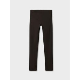 Leggings name it "NKFVIVIAN 2P LEGGING L NOOS", Mädchen, Gr. 134/140, N-Gr, grau (dunkelgrau melangepack:packed with schwarz), Jersey, Obermaterial: 95% Baumwolle, 5% Elasthan, meliert, unifarben, slim fit normal, Hosen
