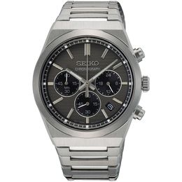 Chronograph Seiko, silber (silberfarben, grau), Armbanduhren, Damen, Quarzuhr, Armbanduhr, Herrenuhr, Damenuhr, Stoppfunktion, Datum