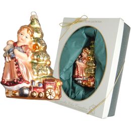 Christbaumschmuck KREBS GLAS LAUSCHA "Mary am Weihnachtsbaum, Weihnachtsdeko, Christbaumschmuck", bunt, B:8cm H:14cm, Glas, Weihnachtsbaumschmuck, mundgeblasen