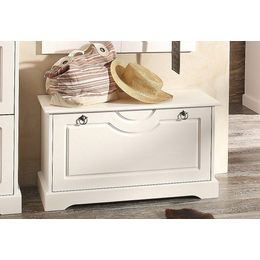 Schuhtruhe Home Affaire "Klera", weiß, B:81cm H:45cm T:37cm, FSC-zertifiziertes Massivholz, Truhen, Breite 81 cm, aus massiver Kiefer, FSC-zertifiziert