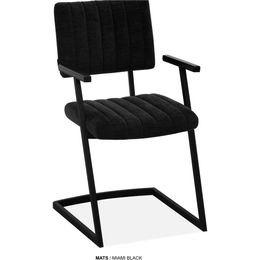 Esszimmerstuhl OMG DESIGN "Mats", schwarz, schwarz, B:52,5cm H:88cm T:64,5cm, Polyester, Stühle, moderner Bezug, bequem gepolstert