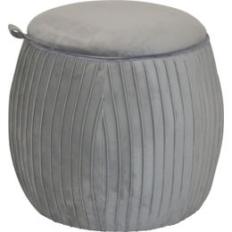 Stauraumhocker Home Affaire, grau, B:49cm H:46cm T:49cm, Samtbezug 100% Polyester, Hocker