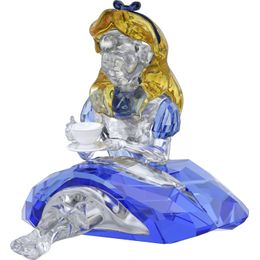 Dekofigur Swarovski "Kristallfigur Sammelfigur Alice im Wunderland Alice", bunt (kristallweiß, blau, gelb, weiß), Dekofiguren, B/H/T: 9,7cm x 6,8cm, Swarovski Kristall, Swarovski Kristall, B:9,7cm H:6,8cm