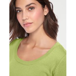 Heine Witt Damen Rundhalspullover aus Feinstrick, kiwi, Gr&ouml;&szlig;e 34