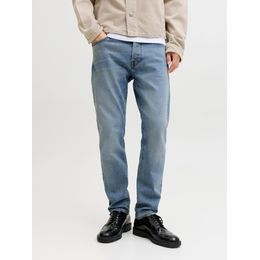 Jack & Jones Comfort-fit-Jeans JACK & JONES "JJIMIKE JJCOOPER ST 335 BF", Herren, Gr. 30, Länge 30, light blau denim, Denim/Jeans, Obermaterial: 99% Baumwolle, 1% Elasthan, Abriebeffekte, comfort fit, Jeans