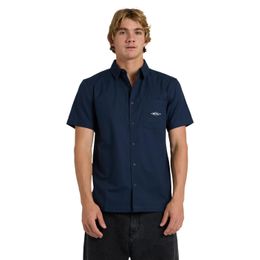 Kurzarmhemd Quiksilver "Diamond", Herren, Gr. L, US-Größen, schwarz navy, 100% Baumwolle, Hemden