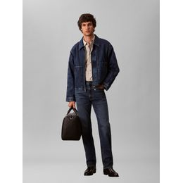 Straight-Jeans Calvin Klein Jeans "STNDRD STRGHT JEANS", Herren, Gr. 30, Länge 34, oil slick, Denim/Jeans, Obermaterial: 99% Baumwolle, 1% Elasthan, unifarben, straight fit lang, Jeans, Straight fit