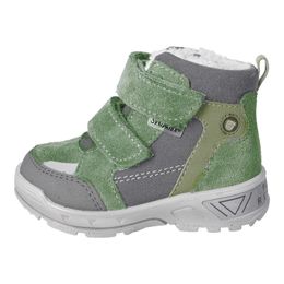 Lauflernschuh Pepino BY RICOSTA "Janne 50 WMS: weit", Kinder, Gr. 28, salbei, grau, Lederimitat, Veloursleder, Schuhe, Klettstiefel, Winterboots mit Sympatex, Größenschablone zum Download