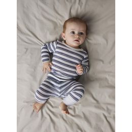 Leggings name it "NBMWANG WOOL NEEDLE LONGJOHN NOOS", Baby, Gr. 56, N-Gr, weiß (folkstone gray stripes:snow weiß), Strick, Obermaterial: 100% Wolle, gestreift, regular fit knöchellang, Hosen