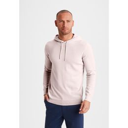 H.I.S. Hoodie H.I.S "Strickpullover mit Kapuze", Herren, Gr. S (44/46), beige, Feinstrick, Obermaterial: 60% Baumwolle, 40% Polyester, unifarben, regular fit normal, Rundhals, Strickbündchen, Sweatshirts, Feinstrick aus pflegeleichter Baumwollmischung