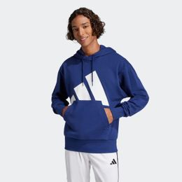 Kapuzensweatshirt adidas Sportswear "M BL FT HD", Herren, Gr. S, blau (dunkelblau, wei&szlig;), Obermaterial: 55% Baumwolle, 36% Polyester, 9% Viskose, Sweatshirts