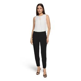 Overall Vera Mont "Damen Jumpsuit mit Cut-Outs", Damen, Gr. 34, schwarz (schwarz, weiß), Jersey, Obermaterial: 95% Polyester, 5% Elasthan. Besatz: 100% Polyester. Futter: 100% Polyester., figurumspielend, Rundhals, Overalls, Cut-Outs