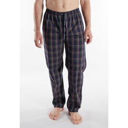 Pyjamahose Tom Tailor "Milos", Herren, Gr. 48S, N-Gr, blau (blau, dunkel, karo), Web, Obermaterial: 100% Baumwolle, bequem lang;Bindeband, Hosen, mit elastischem Bund, Kordelzug, kariert