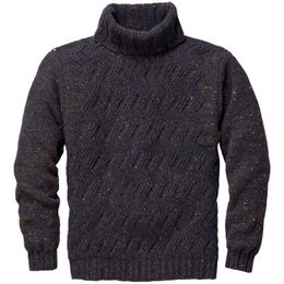 Inis Meáin Herren-Rollkragenpullover S Blau-Braun