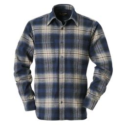 PIKE BROTHERS Herren-Flanellhemd M Blau kariert