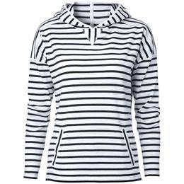 Armor lux Damen-Hoodie gestreift L Wei&szlig;-Navy