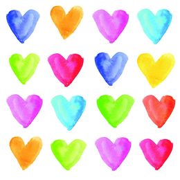 Servietten Aquarell HEARTS