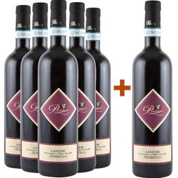 Piano 5+1 Paket Langhe Nebbiolo 2021 Trocken - Piemont &ndash; Probierpaket DOC