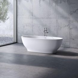 neoro n50 freistehende Badewanne L: 175 B: 80 H: 55 cm, mit pflegeleichter Oberfläche, BN0008WM,