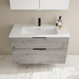 Burgbad Eqio Schrank mit Slim Keramik-Waschtisch, 2 Ausz&uuml;ge, SHBT102F6015C0001G0200,