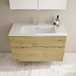 Burgbad Eqio Schrank mit Slim Keramik-Waschtisch, 2 Ausz&uuml;ge, SHBT102F5662C0001G0146,