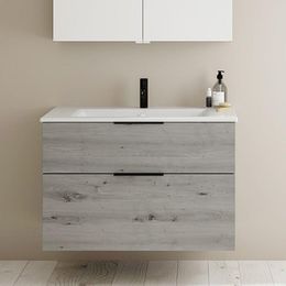 Burgbad Eqio Schrank mit Slim Keramik-Waschtisch, 2 Ausz&uuml;ge, SHBT092F6015C0001G0200,