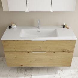 Burgbad Eqio Schrank mit Slim Keramik-Waschtisch, 2 Ausz&uuml;ge, SHBT122F5662C0001G0146,