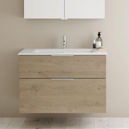 Burgbad Eqio Schrank mit Slim Keramik-Waschtisch, 2 Ausz&uuml;ge, SHBT092F6423C0001G0146,