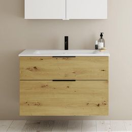 Burgbad Eqio Schrank mit Slim Keramik-Waschtisch, 2 Ausz&uuml;ge, SHBT092F5662C0001G0146,