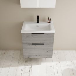 Burgbad Eqio Schrank mit Slim Keramik-Waschtisch, 2 Ausz&uuml;ge, SHBT062F6015C0001G0200,