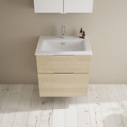 Burgbad Eqio Schrank mit Slim Keramik-Waschtisch, 2 Ausz&uuml;ge, SHBT062F3180C0001G0146,