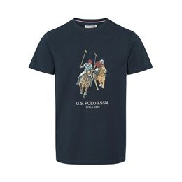 U.S. Polo Assn. T-Shirt 'Eivind' Herren Größe XL hellblau / dunkelblau / orange / rot