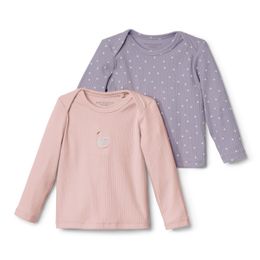 Tchibo - 2 Baby-Langarmshirts mit Rippstruktur - Baby - Gr. 98/104 - wei&szlig;
