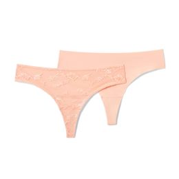 Tchibo - 2 Magic-Cut-Braziltangas - Damen - Gr. S - apricot