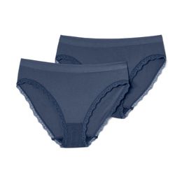 Tchibo - 2 Seamless-Pantys - Damen - Gr. S - blau