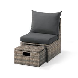 Tchibo - Lounge-Sessel »Thore« mit Ausziehfunktion - 58x73x74cm - anthrazit - Polyethylen / Polyester / Polyurethan