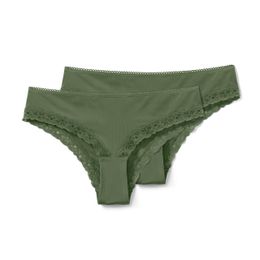 Tchibo - 2 Brazilslips - Damen - Gr. XL - olivgr&uuml;n
