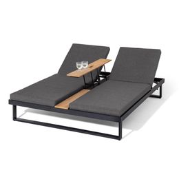 Tchibo - Daybed mit hochklappbarem Mitteltablett - 200x152,5x36cm - anthrazit - Aluminium / Polyester / Stahl