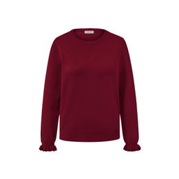 Tchibo - Feinstrickpullover mit Rüschendetail - Damen - Gr. L - bordeaux