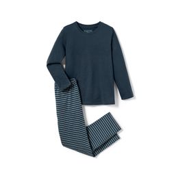Tchibo - Kinder-Pyjama - Jungen - Gr. 158/164 - dunkelblau/gestreift