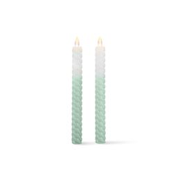 Tchibo - 2 LED-Echtwachs-Stabkerzen - mintgr&uuml;n