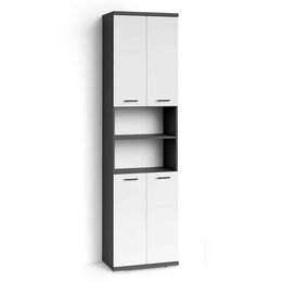 Pharao24.de Badezimmerhochschrank in modernem Design Hochglanz Front