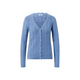 Strickjacke mit Ajour-Muster - Damen - Gr. L - hellblau