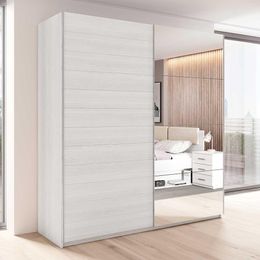 Pharao24.de Schwebetürenschrank weiss mit Spiegel modernem Design
